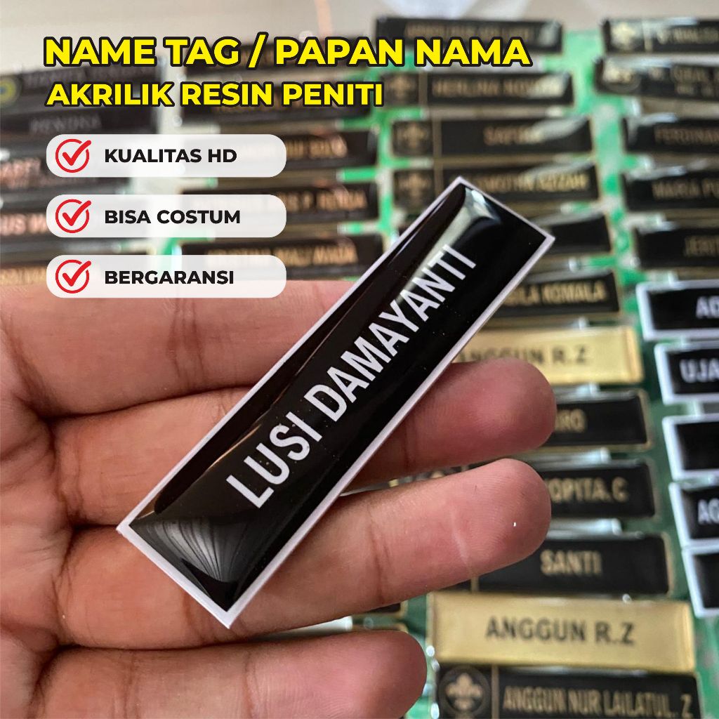 Jual NAME TAG NAMA DADA/NAMETAG/PAPAN NAMA DADA/NAMA DADA/PENITI RESIN ...