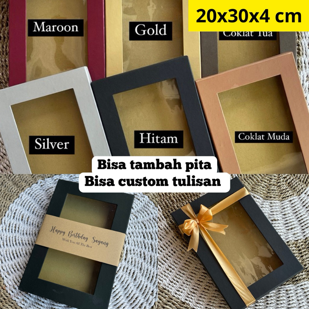 Jual [20x30x4 cm] Box kado plus mika (gift box/kotak kado) | Shopee ...
