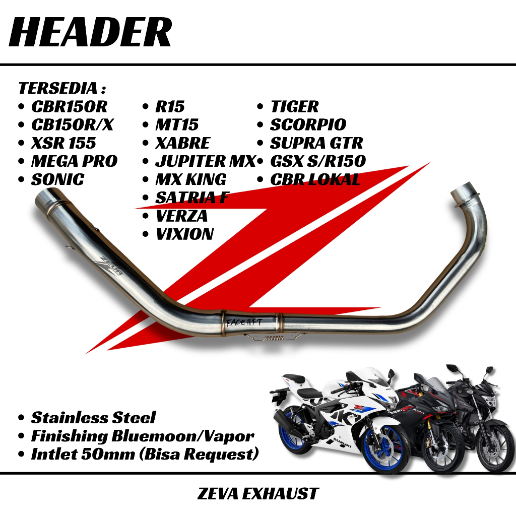 Jual Header Leheran Knalpot Racing Cbr 150r Cb150r Vixion R R15m R15 V1 ...