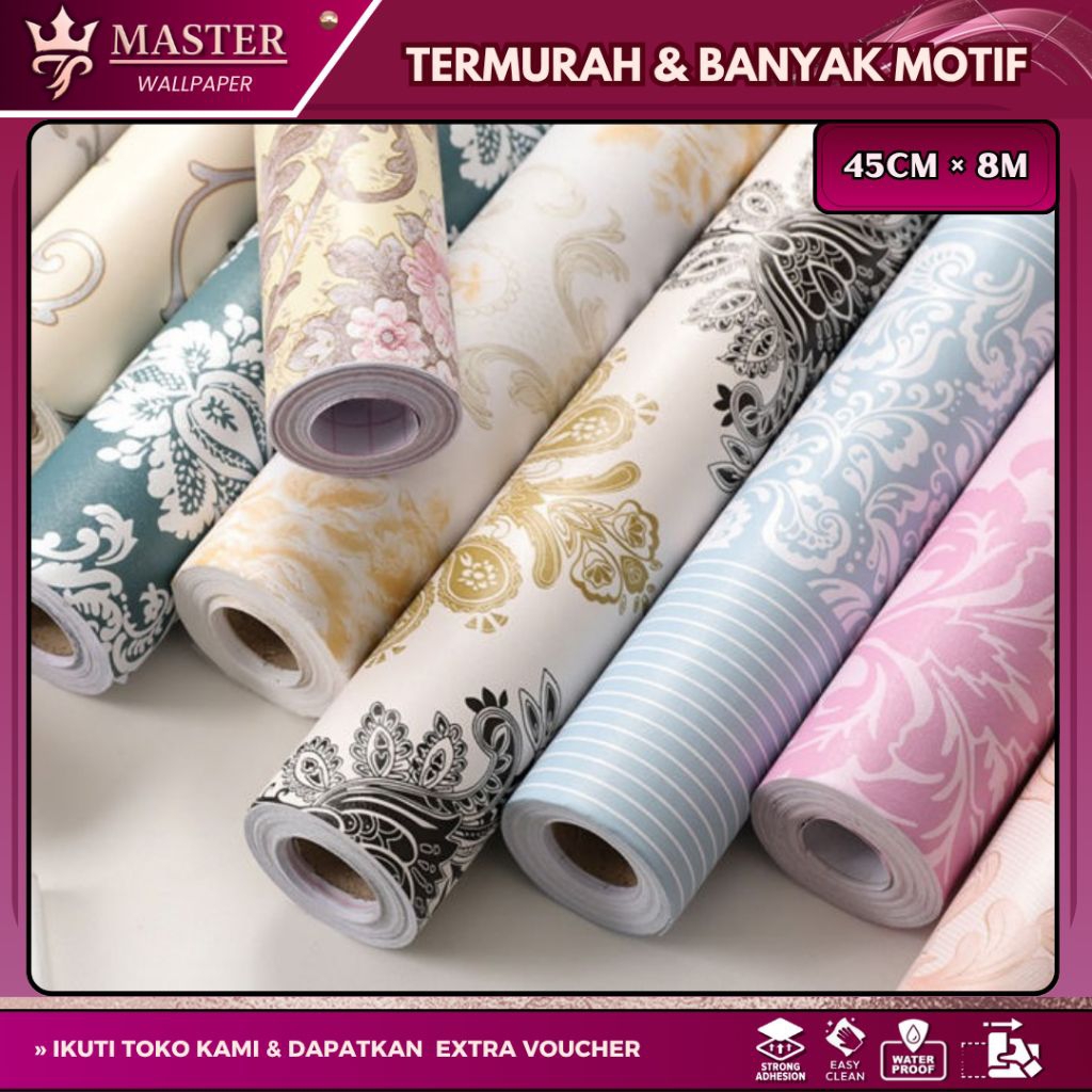 Jual Wallpaper Sticker Dinding Motif Batik Clasic Utuh 8M – Dekorasi Ruangan Anti Air Premium ...