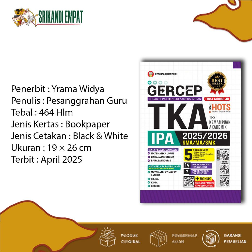 Jual Srikandi Empat - Paket Buku Bundling Gercep TKA IPA SMA 2025/2026 + Gercep Fisika Mekanika ...