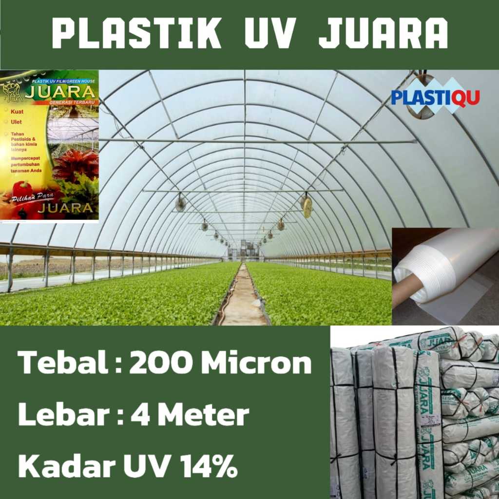 Jual PLASTIK UV GREENHOUSE LEBAR 4 METER, KETEBALAN 200 MICRON ...