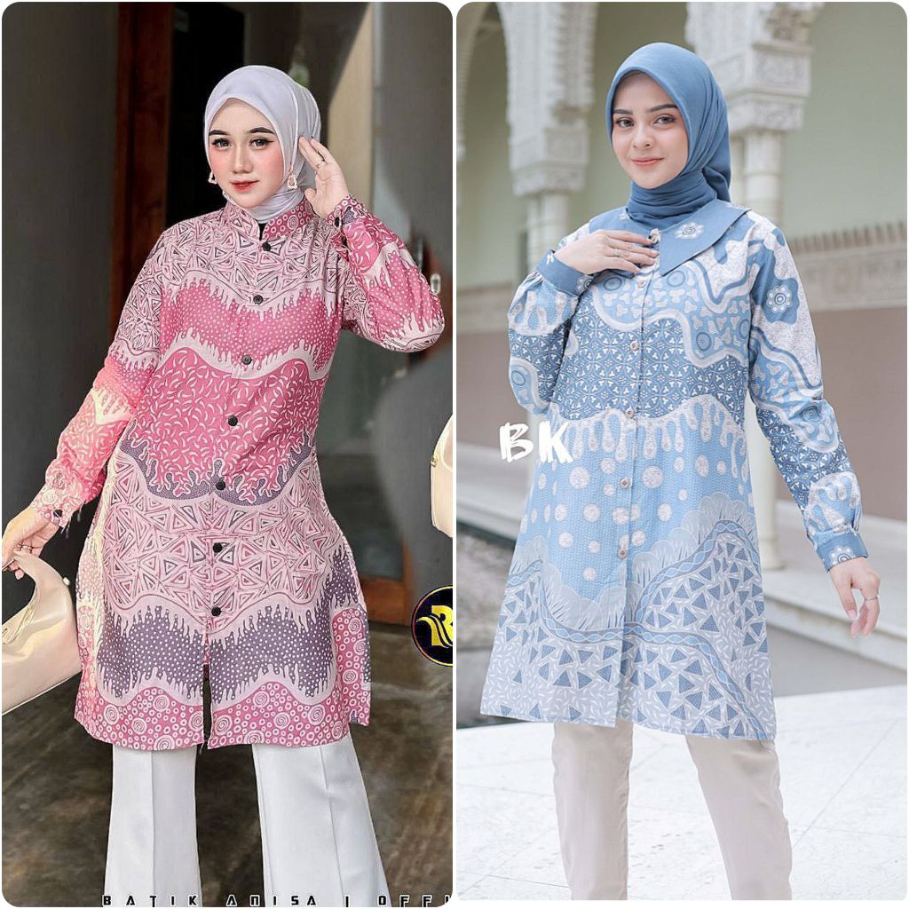 Jual Batik Tunik Couple Set Wanita Modern Batik Couple Wanita Seragam Wanita Kekinian | Shopee ...