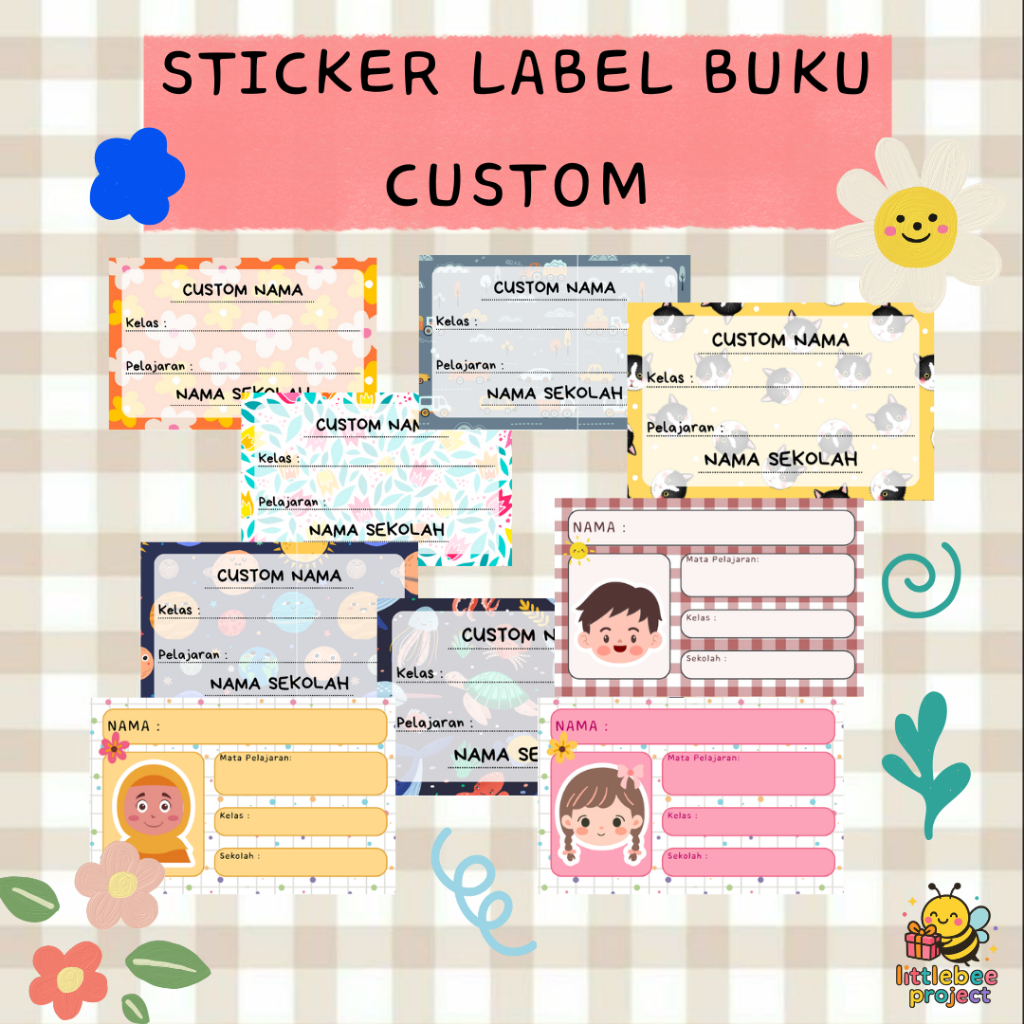 Jual [LBP] - 20 PCS STICKER LABEL BUKU/ STICKER LABEL BUKU MOTIF ID ...