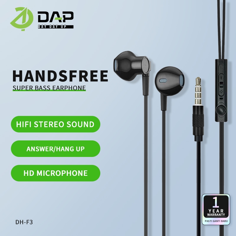 Jual DAP DH-F3 Handsfree Hifi Stereo Compatible with all Jack 3.5mm ...