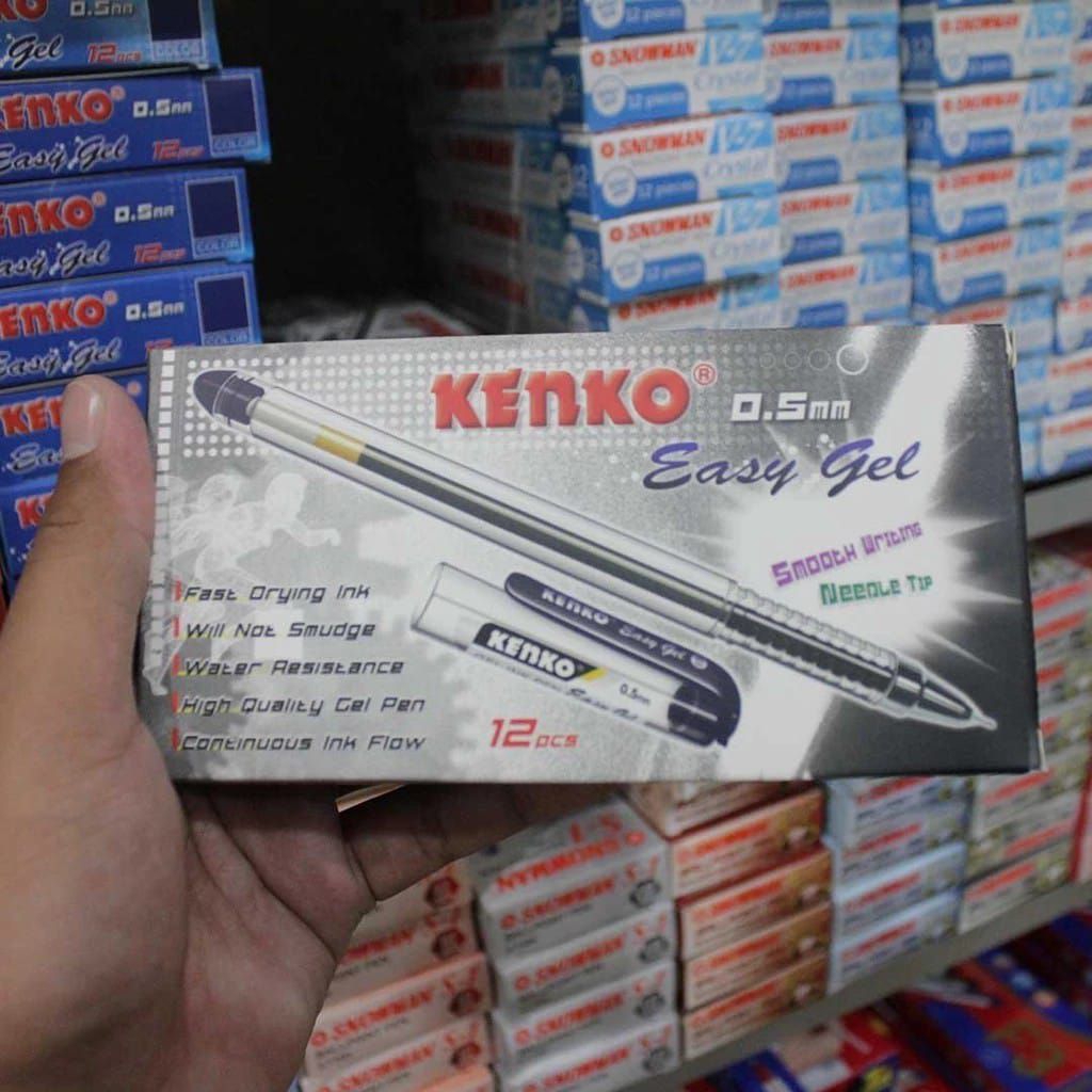 Jual Kenko Pulpen Easy Gel 0.5mm - Kenko hitam - Kenko biru - Kenko Merah Tahan Air (1Pcs ...