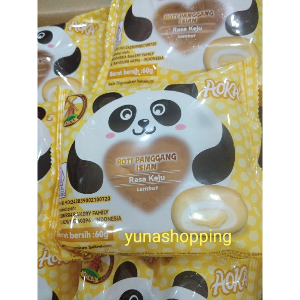 Jual Aoka Panda roti panggang isian keju 60g | Shopee Indonesia