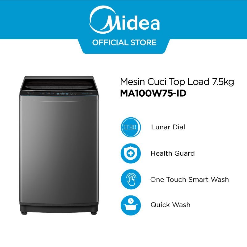 Jual Midea Mesin Cuci Top Load Kapasitas 7.5kg - MA100W75 - One Touch ...