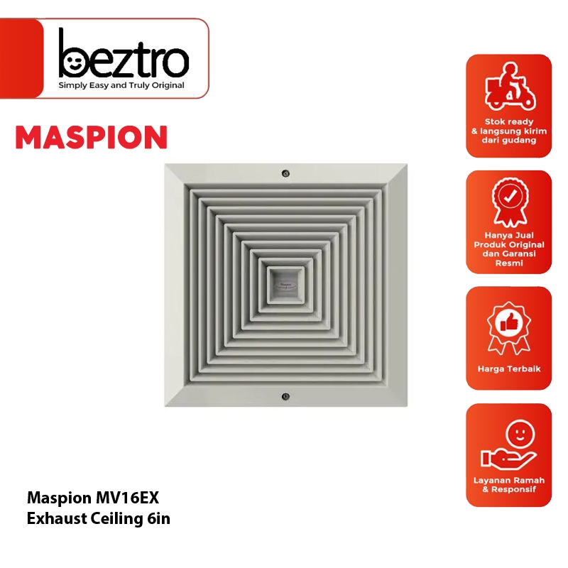 Jual Maspion Ceiling Exhaust Fan MV16EX 160mm Kipas Angin Hisap dinding ...