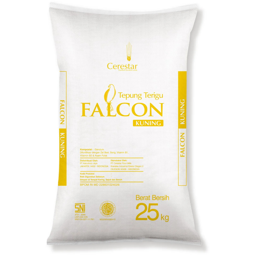 Jual Terigu Falcon Kuning protein tinggi khusus mie karung 25Kg ...