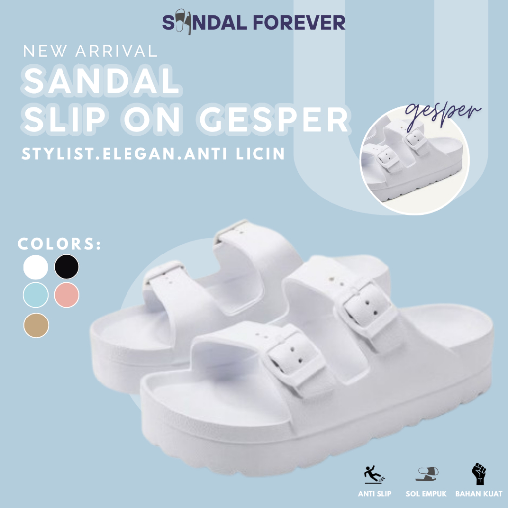 Jual Sandal Wanita Strap Gesper Sandal Cewek Tali Slip On Sendal Cewe ...