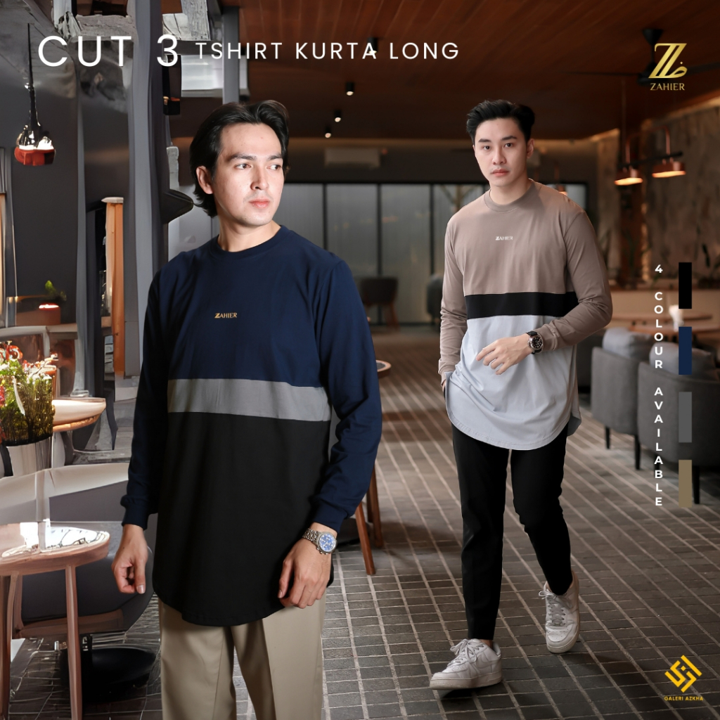 Jual Kaos Kurta Pria Cut 3 Lengan Panjang Cotton Combed 24s Premium Original | Tshirt | Kaos ...
