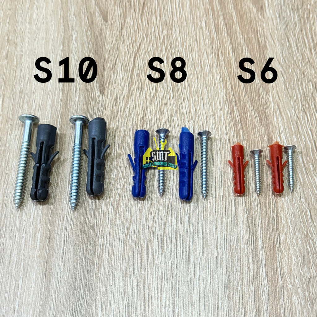 Jual Sekrup Bor Tembok Baut / Fiser Tembok S6 S8 S10/ Viser Tembok / Pengait Sekrup Bor | Shopee ...