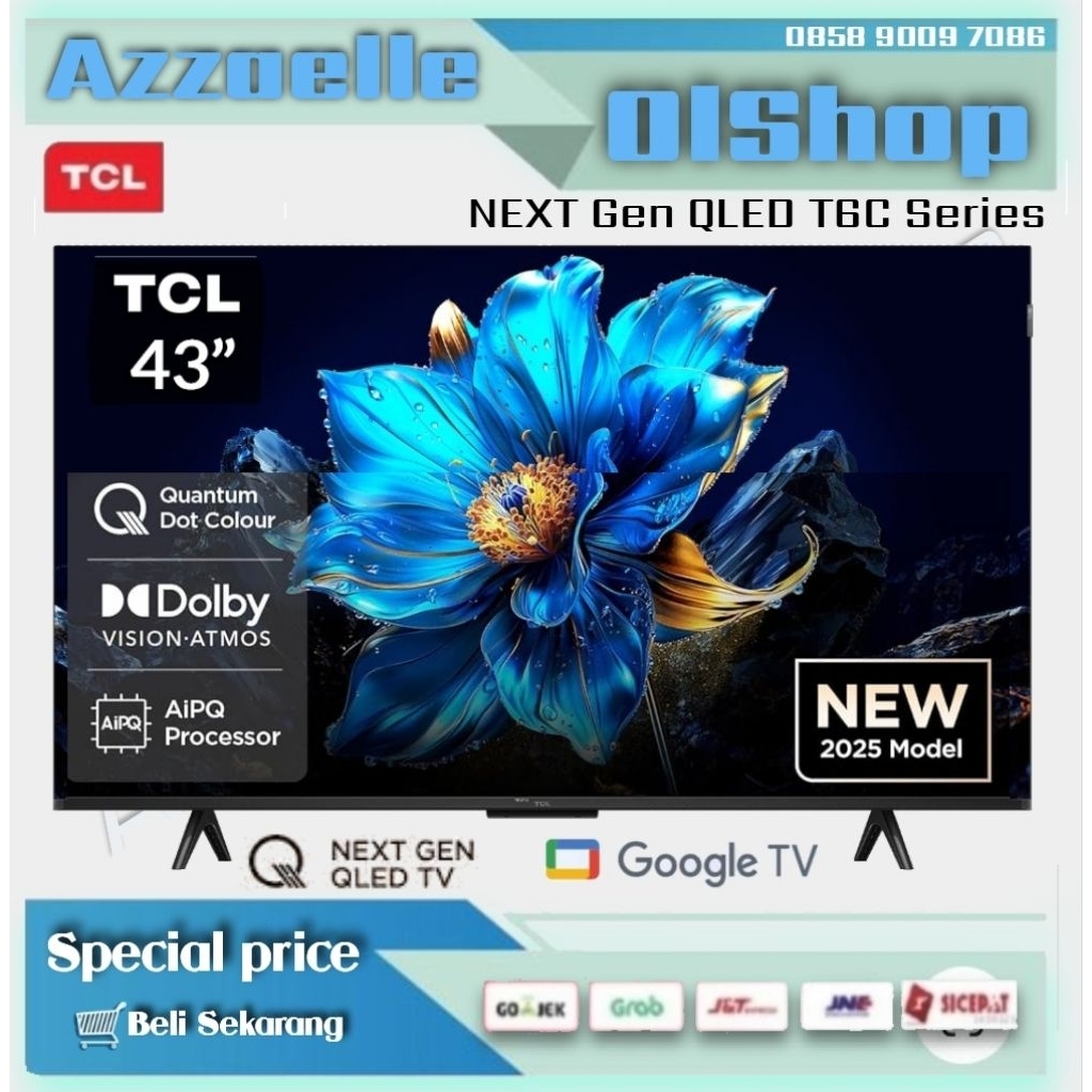 Jual TCL 43T6C Next Gen QLED 4K UHD Smart Google Digital HDR Tv With ...