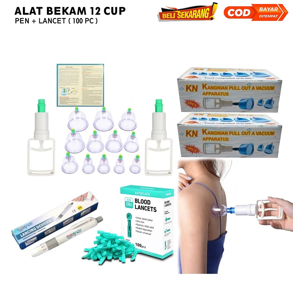 Jual Alat Bekam Set Pen Lancet/ Alat Kop Angin isi 12 Set Pen Lancet ...