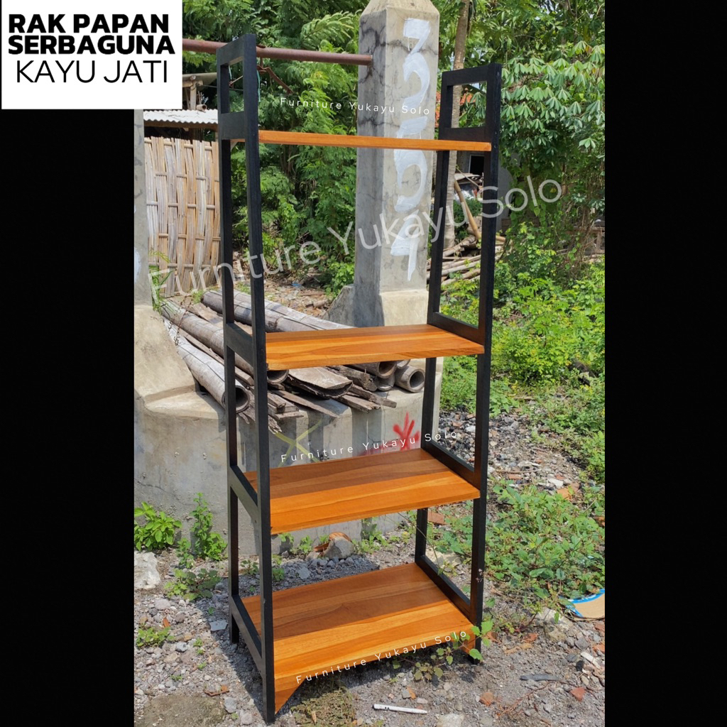 Jual RAK SUSUN PAPAN KAYU JATI / rak pajangan / rak dinding / rak ...