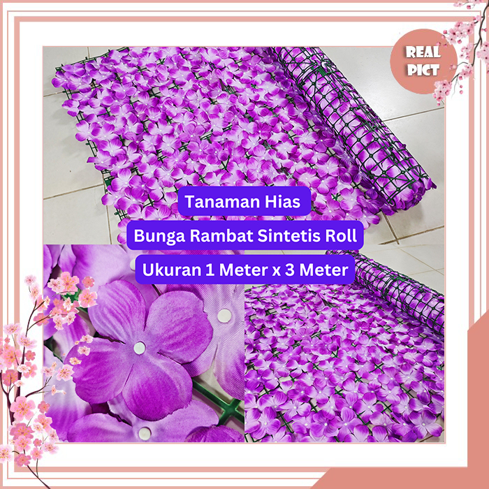 Jual UNICO Bunga Rambat Sintetis Roll 3 meter x 1 meter Rumput Daun ...