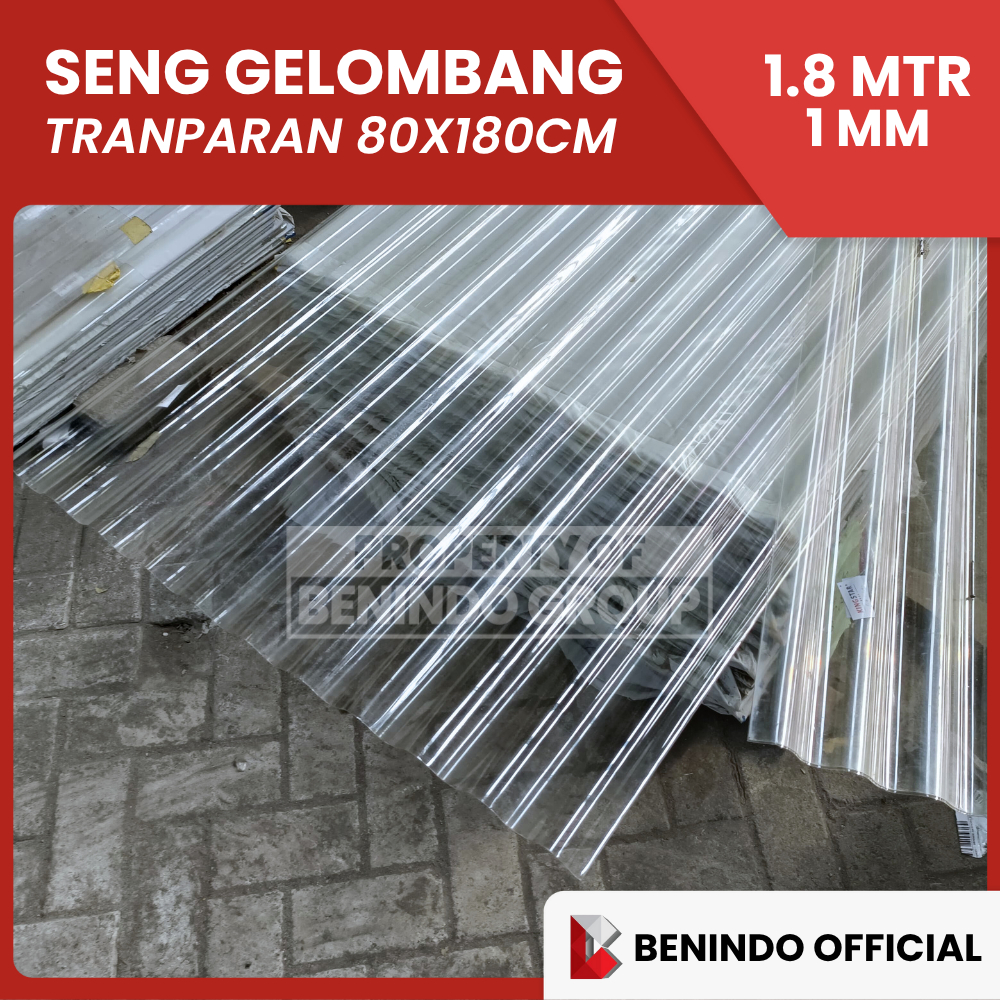 Jual SENG GELOMBANG TRANSPARAN / BENING LEBAR 80CM X PANJANG 180CM (1MM ...
