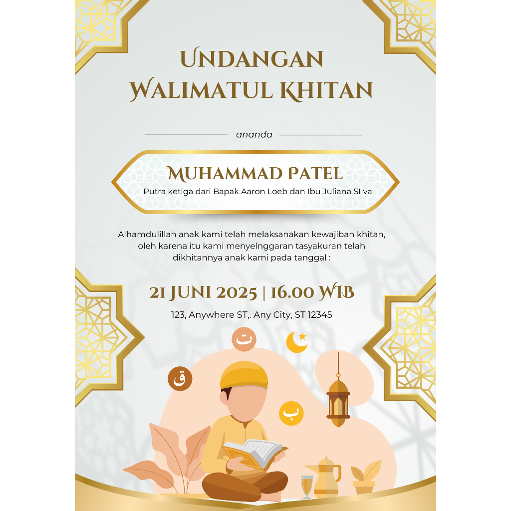 Jual Undangan Digital Khitan JPG/PNG | Islami & Ceria | Custom Design ...