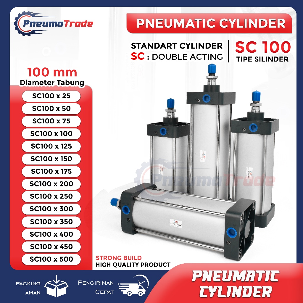 Jual Cylinder pneumatic SC 100 Pneumatik Standard Type SC100 | Shopee Indonesia