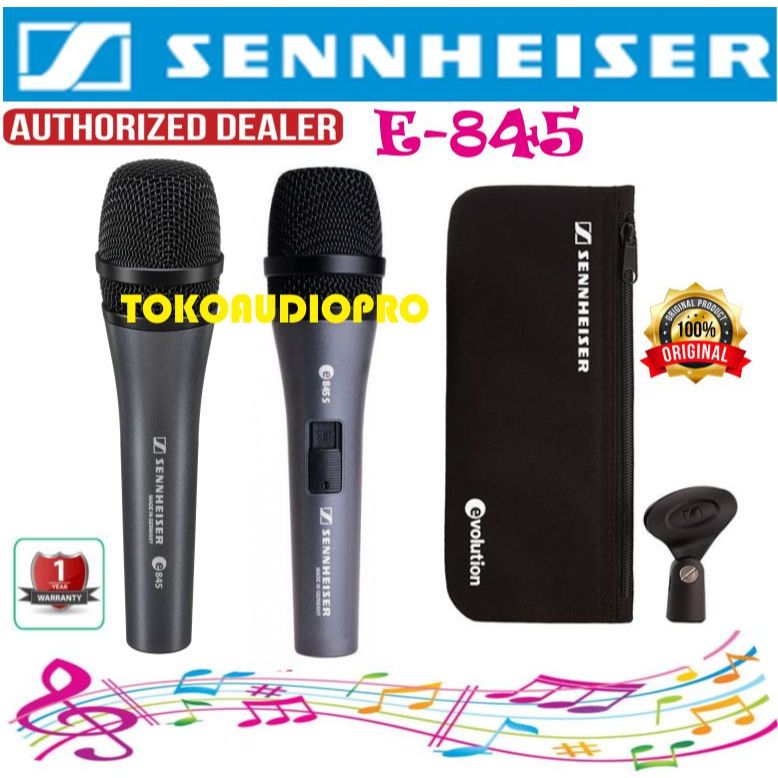 Jual Mic Sennheiser E845 / E-845 Supercardioid Dynamic Vocal Microphone Original Mikrofon e-845S ...