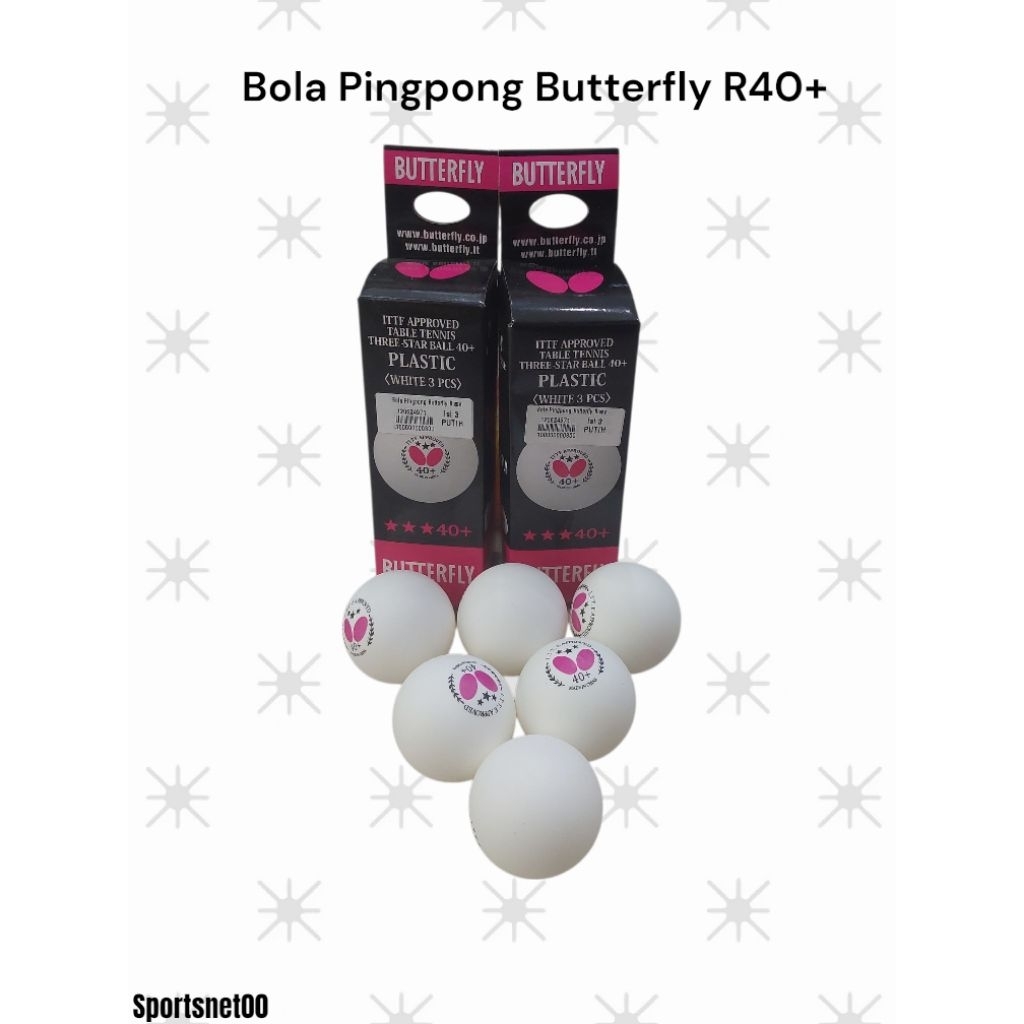 Jual Bola PingPong / Bola Ping Pong / Bola Tenis BUTTERFLY R40+ Asli ...