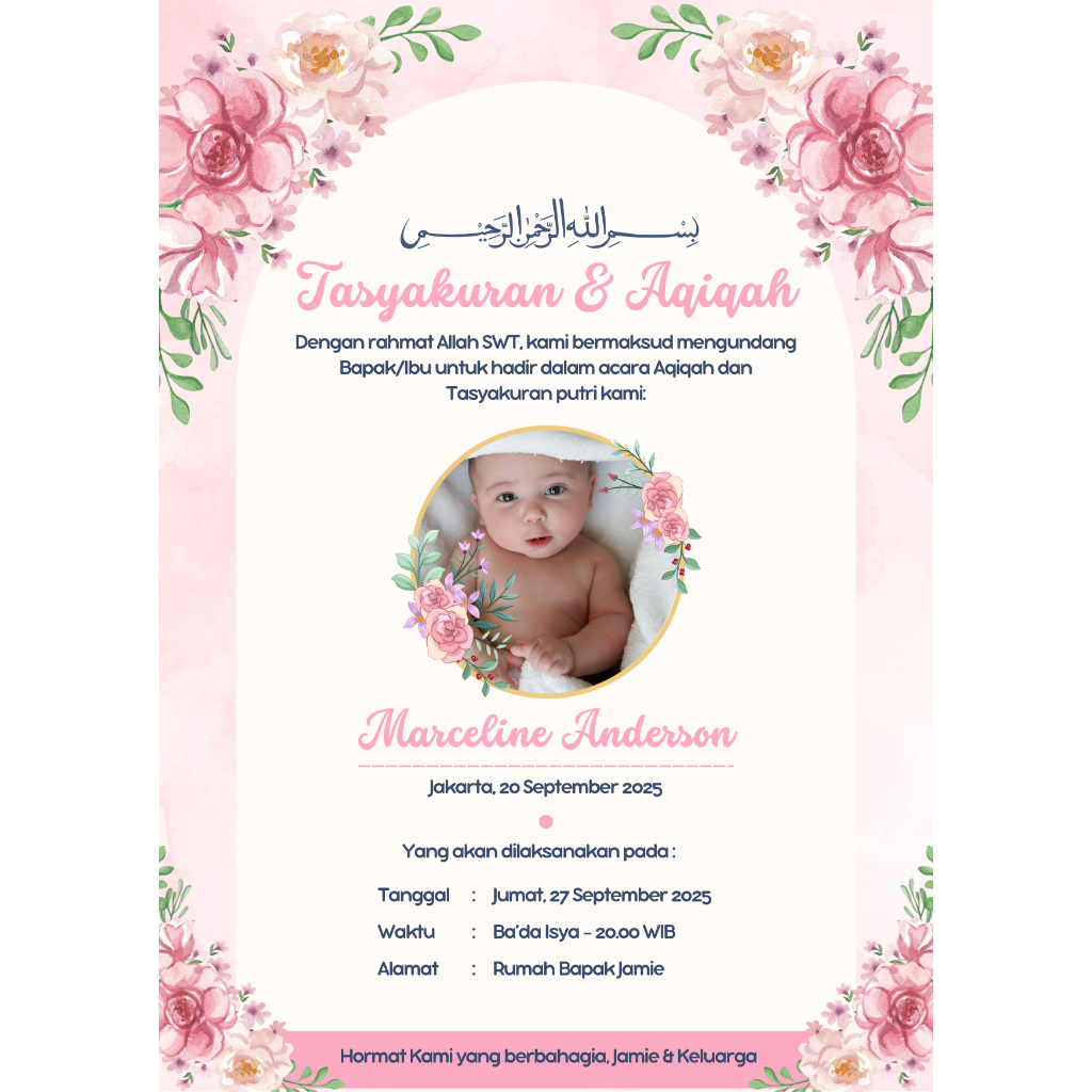 Jual Undangan Digital Bayi JPG/PNG | Baby Shower / Aqiqah / 7 Bulan ...
