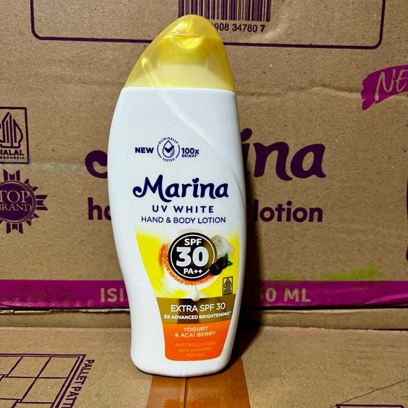 Jual MARINA UV White Hand & Body Lotion Spf 30 pa++ KUNING-MARINA ...