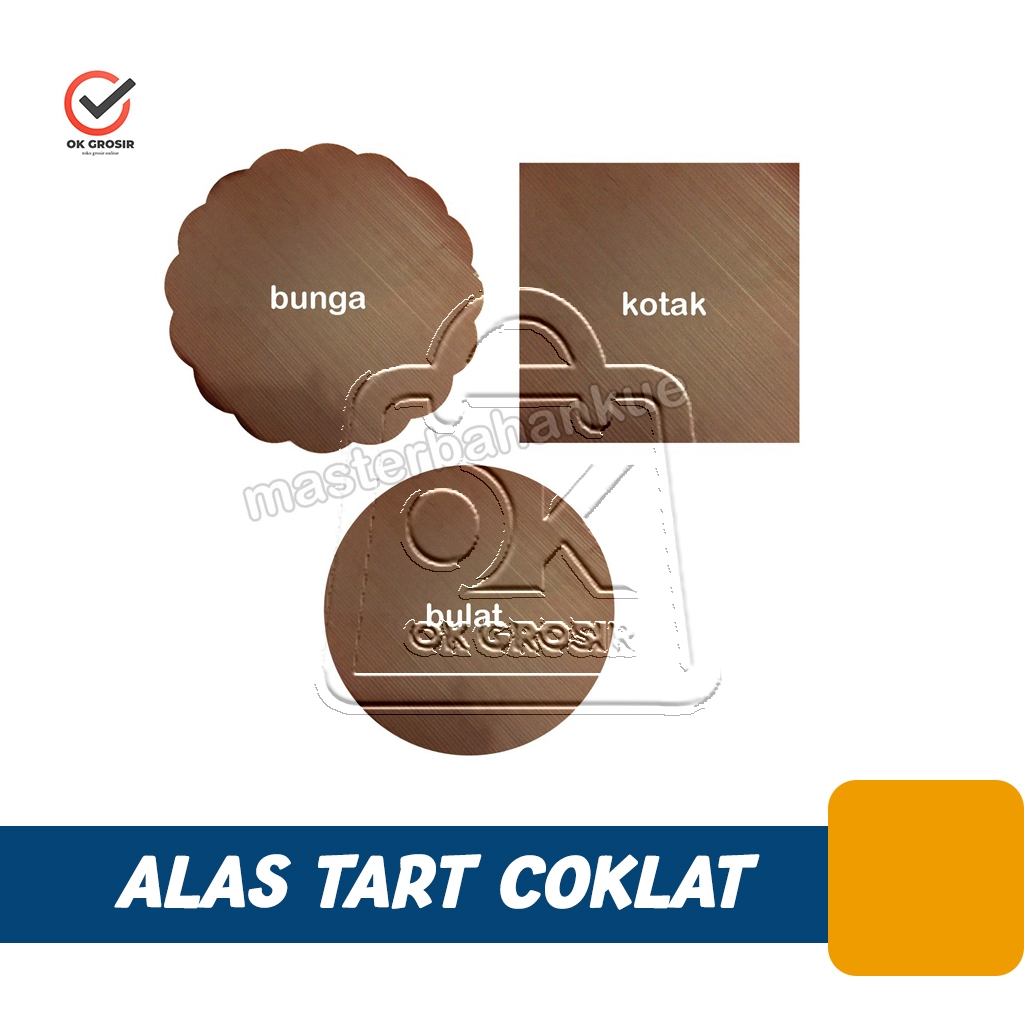 Jual Alas Tart Coklat Impraboard Tatakan Kue Roti KOTAK / BUNGA / BULAT ...