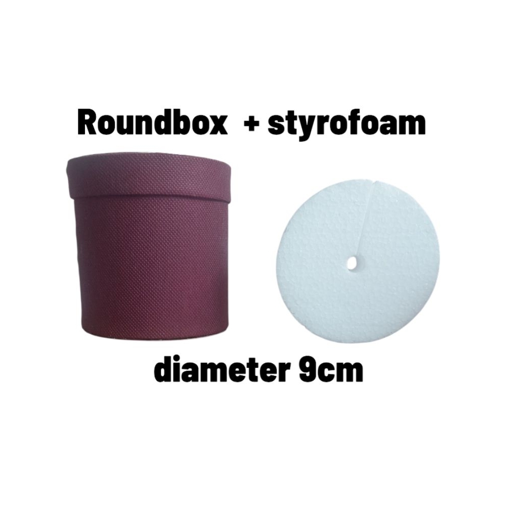 Jual bloom box diameter 9cm + styrofoam untuk buket bunga dan buket ...