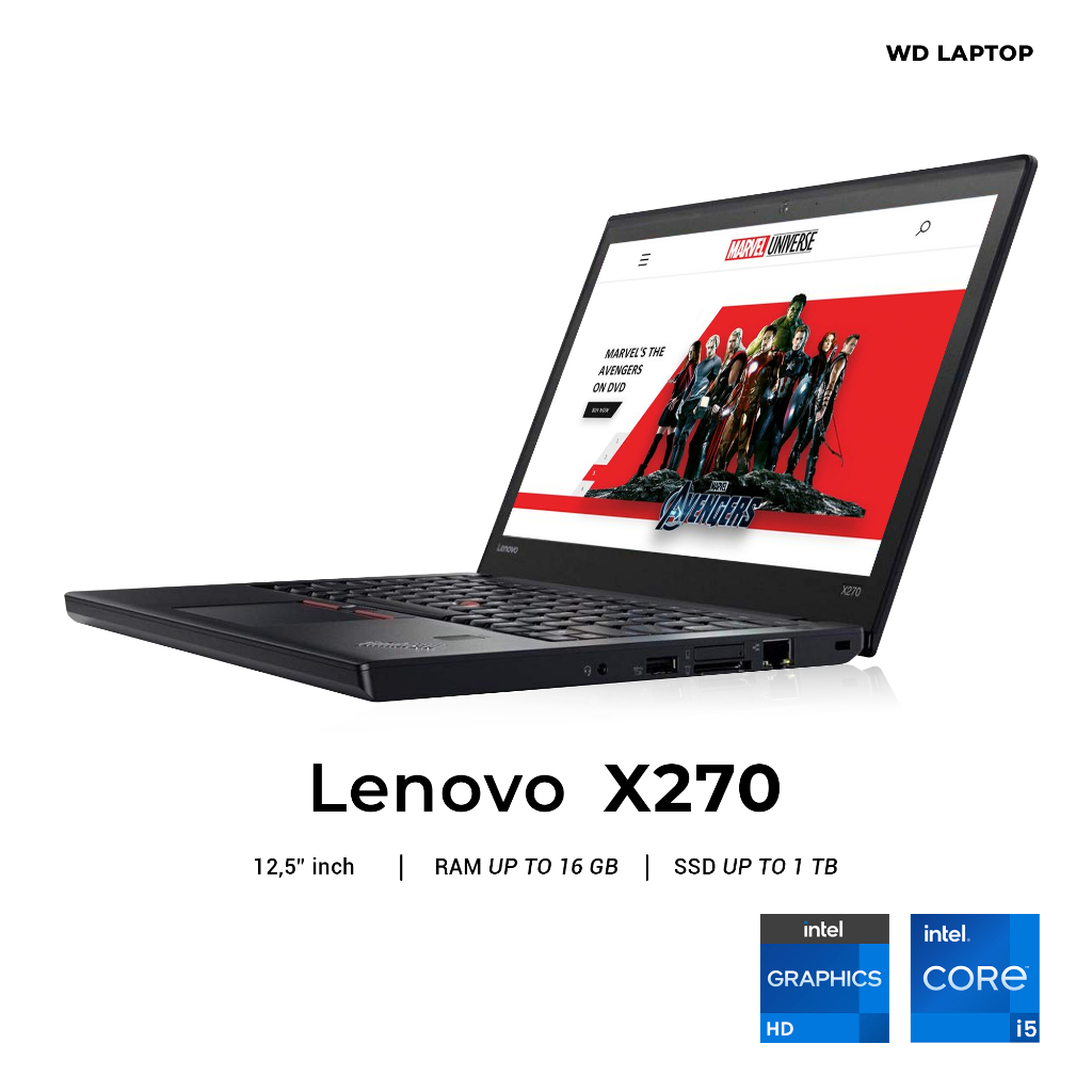 Jual Laptop Lenovo ThinkPad X270 Intel Core i5 Gen 7300U RAM 16 GB SSD ...