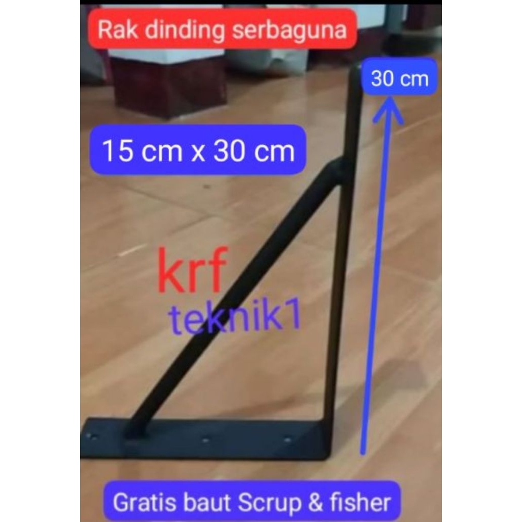 Jual bracket besi papan ambalan rak siku meja rak tempel dinding rak ...