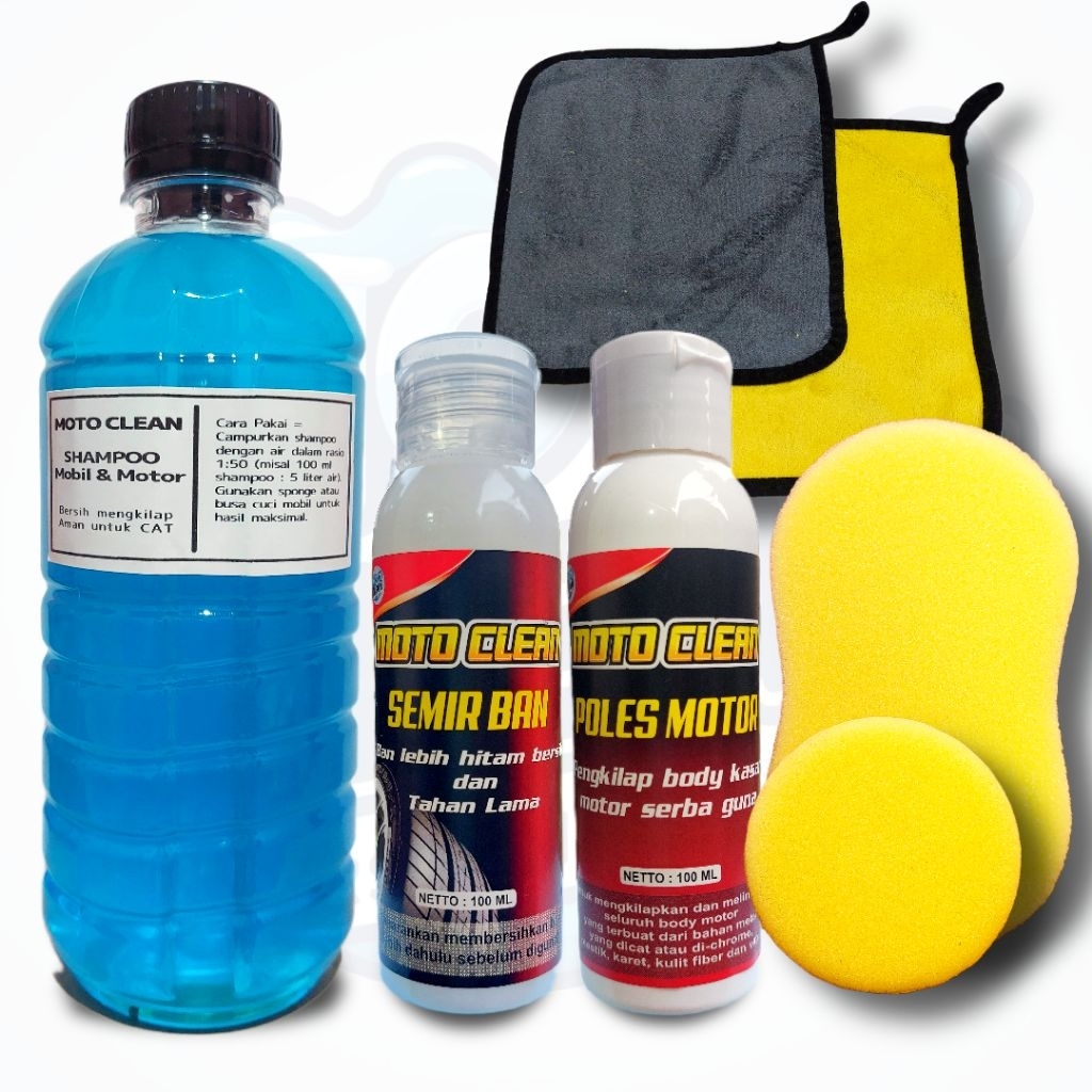 Jual 3 IN 1 Kecil Shampoo sabun motor mobil 500ml, semir ban 100ml ...