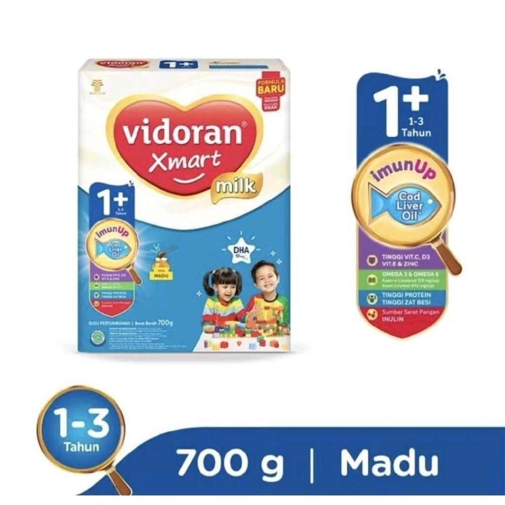 Jual VIDORAN XMART 1+ MADU/VANILA 700GR - SUSU FORMULA PERTUMBUHAN ANAK ...