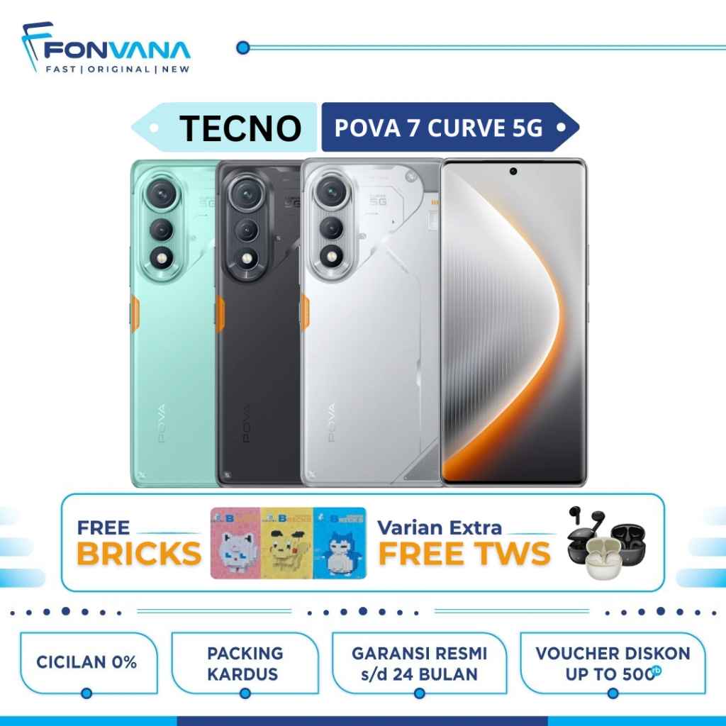Jual TECNO Pova 7 Curve 5G 8/256GB - Mediatek Dimensity 144Hz FHD+ ...
