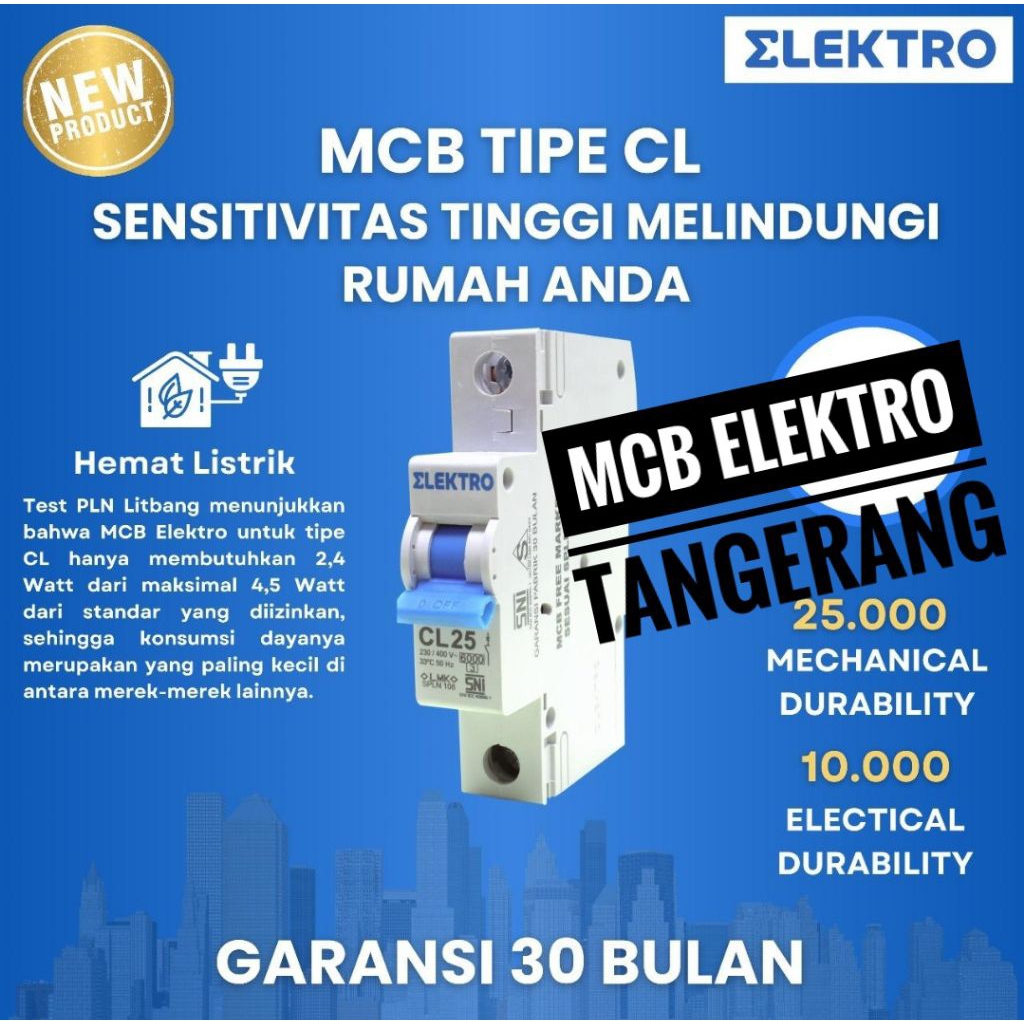 Jual [Official Store] MCB Elektro Tipe CL Original Garansi Resmi 2A 4A ...