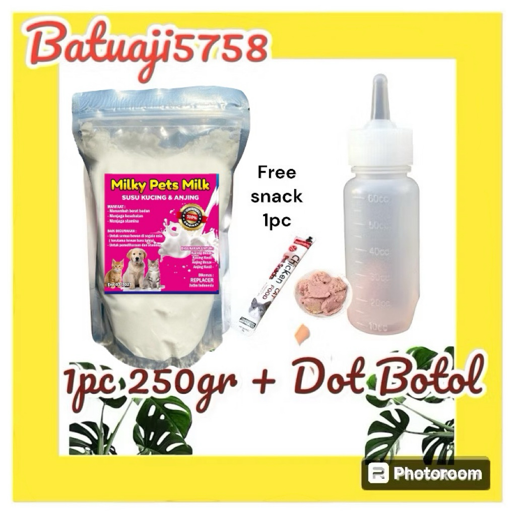 Jual Susu Kucing MILKY PET MILK 250gr Free Snack Dan Dot Kucing ...