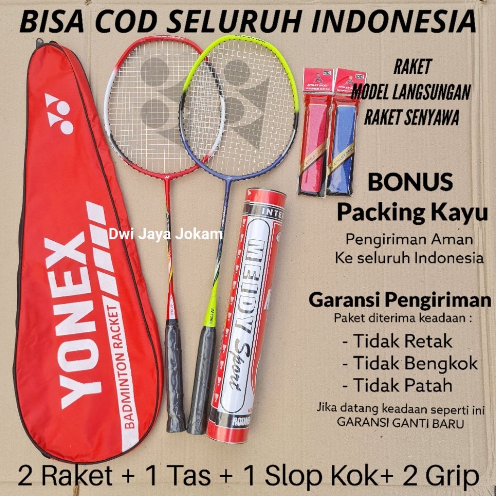 Jual Raket Badminton Lengkap dengan Tas dan Shuttlecock Bisa Satuan Bonus Grip Handuk dan ...