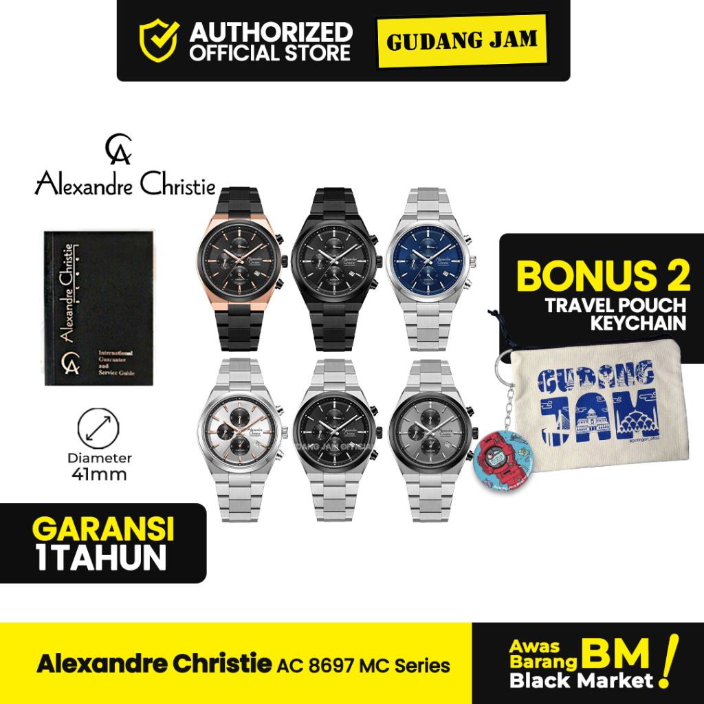 Jual Alexandre Christie Pria AC 8697 MCB AC8697MCB AC 8697 Strap Stainless Steel | Shopee Indonesia