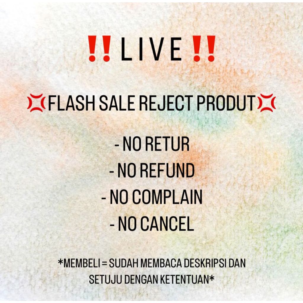 Jual VOL.13 LIVE FLASH SALE REJECT PRODUCT NO REFUND NO RETUR ...