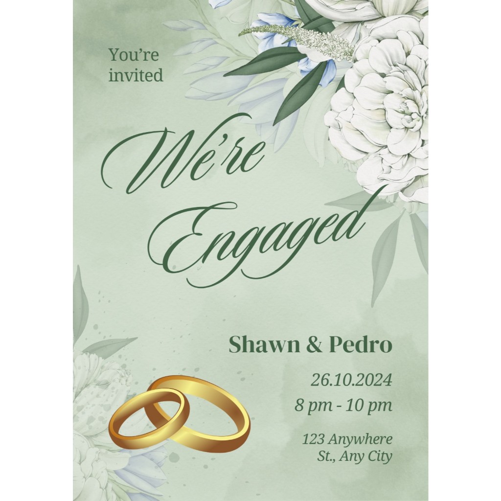 Jual Undangan Digital Tunangan JPG/PNG | Elegan Kekinian Mewah Estetik ...