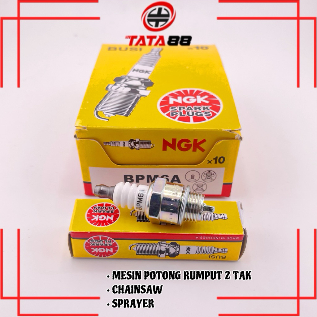 Jual BUSI NGK BPM6A - Busi Mesin Potong Rumput 2 Tak, Chainsaw, Sprayer ...