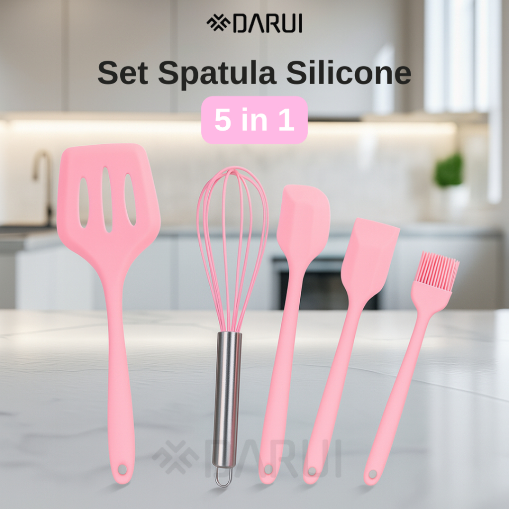 Jual Paket Spatula Silikon 5 in 1 – Isi Spatula, Sutil, dan Kocokan ...