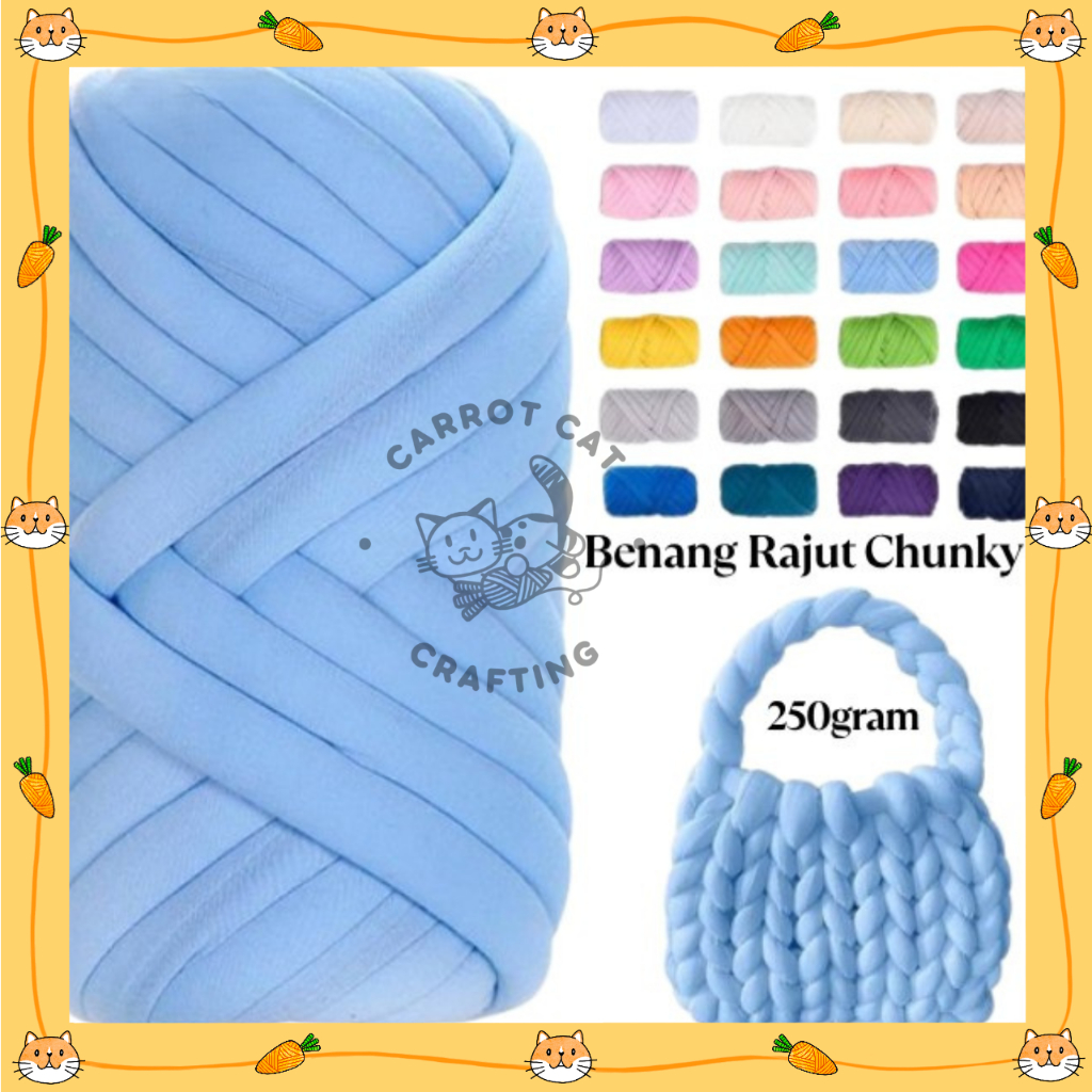 Jual Benang Rajut Chunky Yarn Jumbo Cotton Tube Knit Benang 250Gr ...