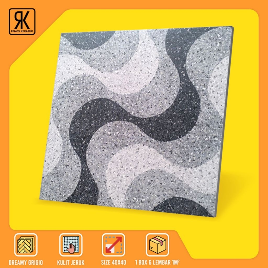 Jual Keramik Lantai Kasar & Matt Dreamy Grigio 40x40 | Shopee Indonesia