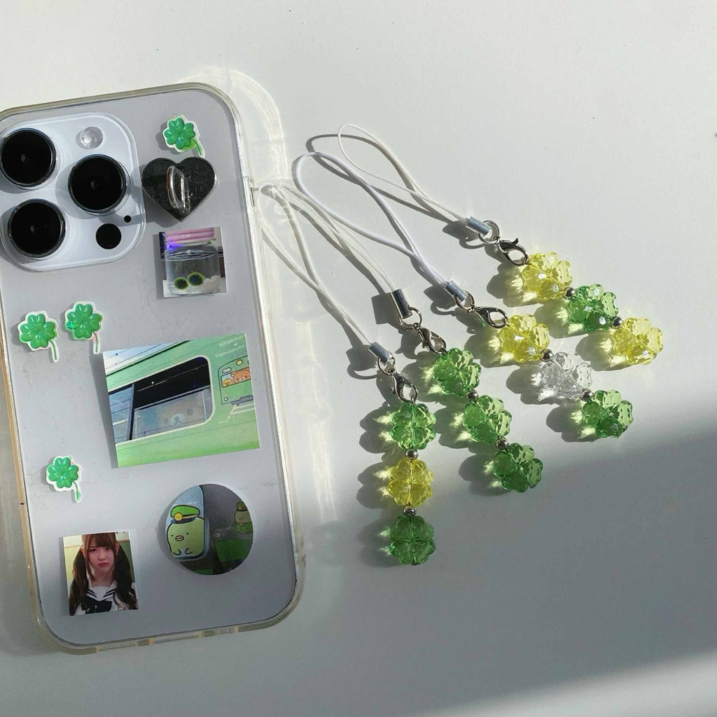 Jual Gantungan Simple Bentuk Bunga Clover Lucu PhoneCharm BagCharm ...