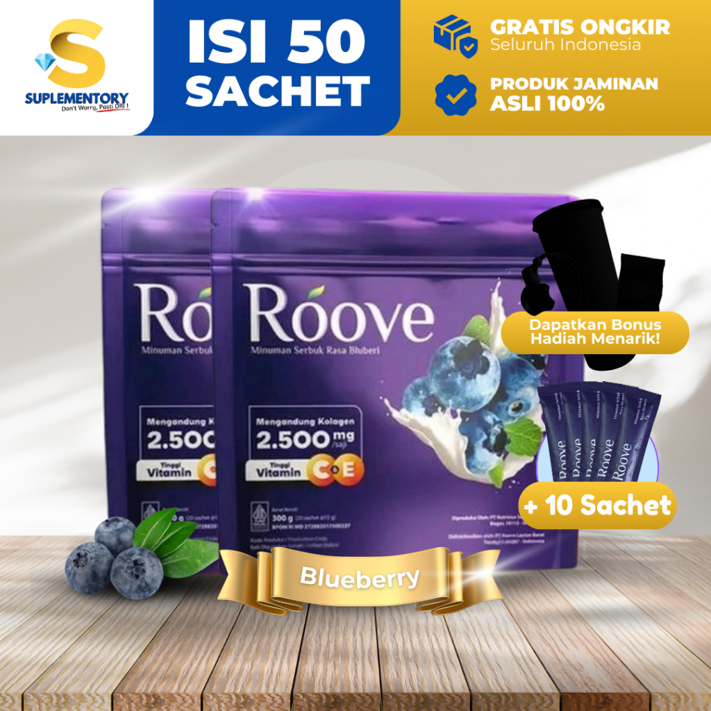Jual ROOVE Collagen 1 box isi 20 10 dan 50 sachet Rovee rove Official ...
