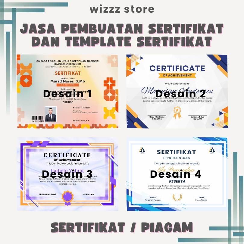 Jual Template & Jasa Pembuatan Sertifikat / Piagam Penghargaan - Format ...