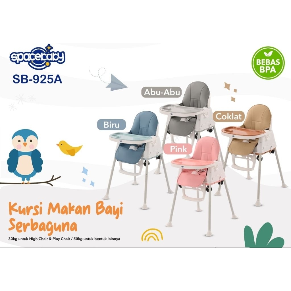 Jual SPACE BABY HIGH CHAIR 4IN1 SB-918 SB 918 SB918 || SPACE BABY SB917 ...