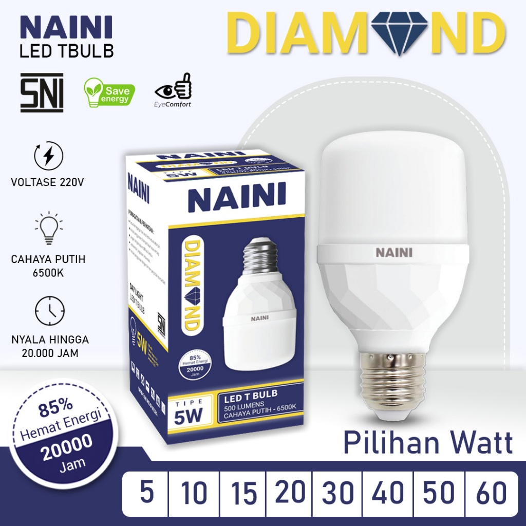 Jual PLATINUM Lampu Garansi LED T Bulb Jumbo Kapsul Tabung 5W 10W 15W 20W 30W 40W 50W 60W Kapsul ...
